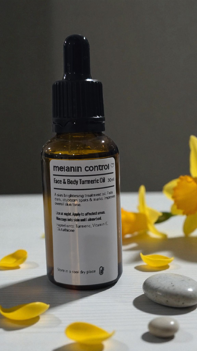 Melanin Control Face & Body Skin Lightening Turmeric Oil | Salon Grade ...