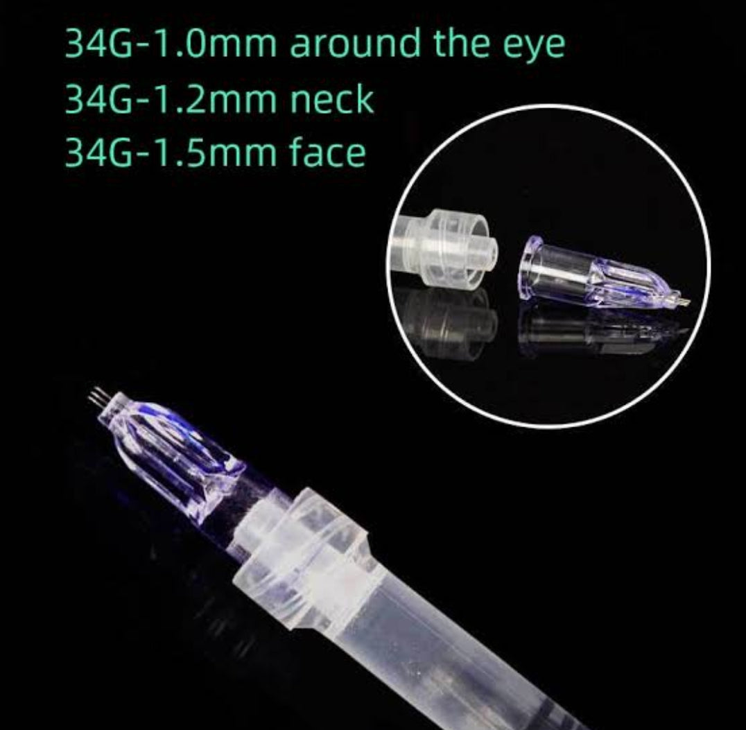 Nano Soft Sterile Needles 34G 2pcs 1.0 mm | Salon Grade luxury skincare